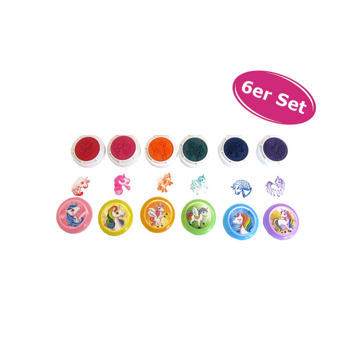 Kinderstempel Einhorn 6er Set - Stempel Set, Kinder Stempel, Luna Ste ...