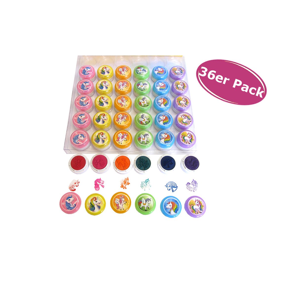 Kinderstempel Einhorn 36er Set - Stempel Set, Kinder Stempel, Luna St ...