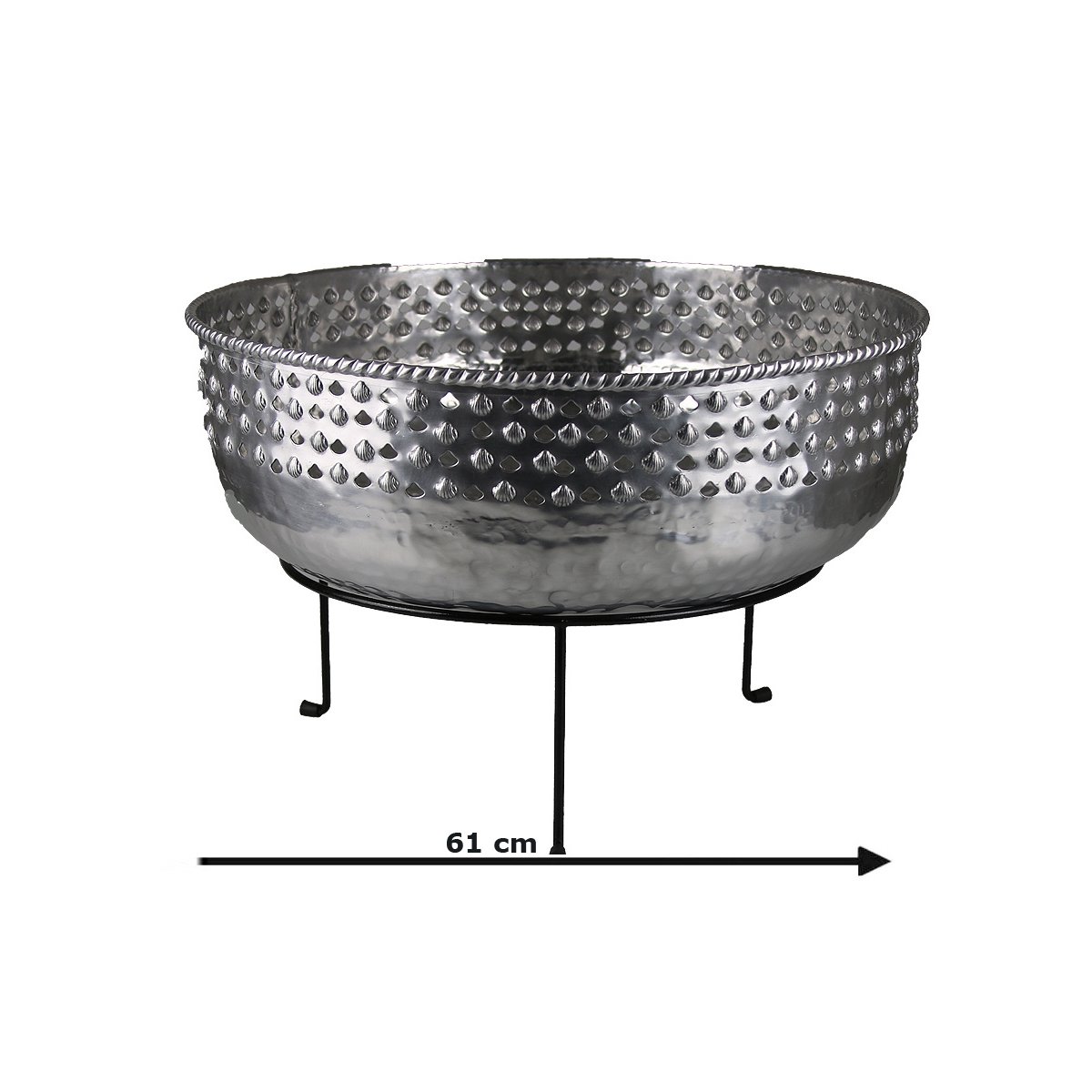 Alu Dekoschale XL, gehämmert mit Ornamente - Schale Orient silber gro ...