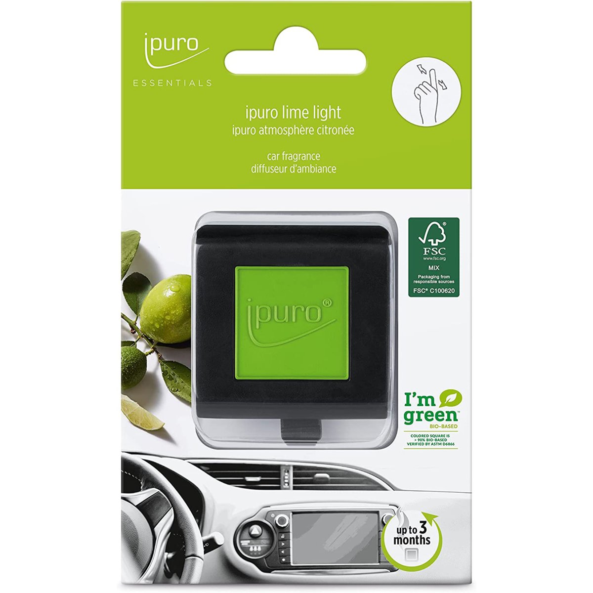 Auto Duft, Lufterfrischer ipuro LIME LIGHT- ipuro car line, Raumduft ...