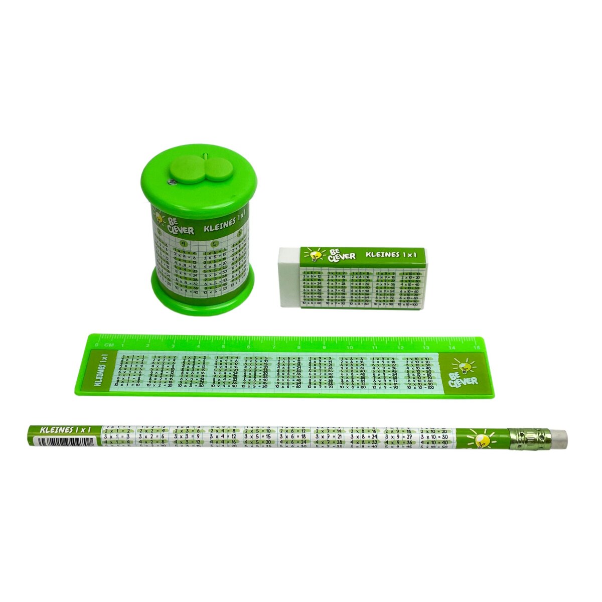 Schreibset Hellgrün Spickzettel MATHEMATIK KLEINES 1x1 mit Doppel Spi ...