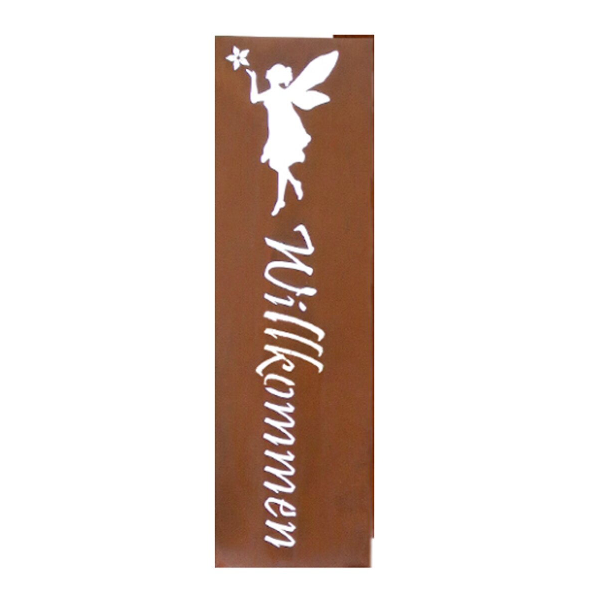 Schild Willkommen mit Elfe120x31 cm im Rost Design - Wandschild, Wand ...