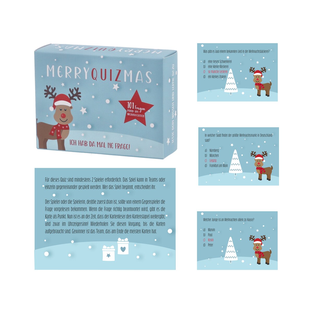 Weihnachtsquiz "Merryquizmas" - 101 Fragen rund um Weihnachten - Unte ...